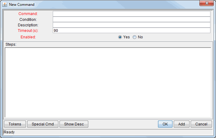 Configure commands for report types